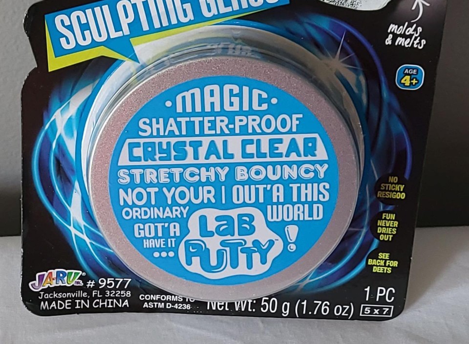 LAB PUTTY Sculpting Glass Ja-Ru Toys #9577 One MOC Crystal Clear Stretchy JA RU | eBay