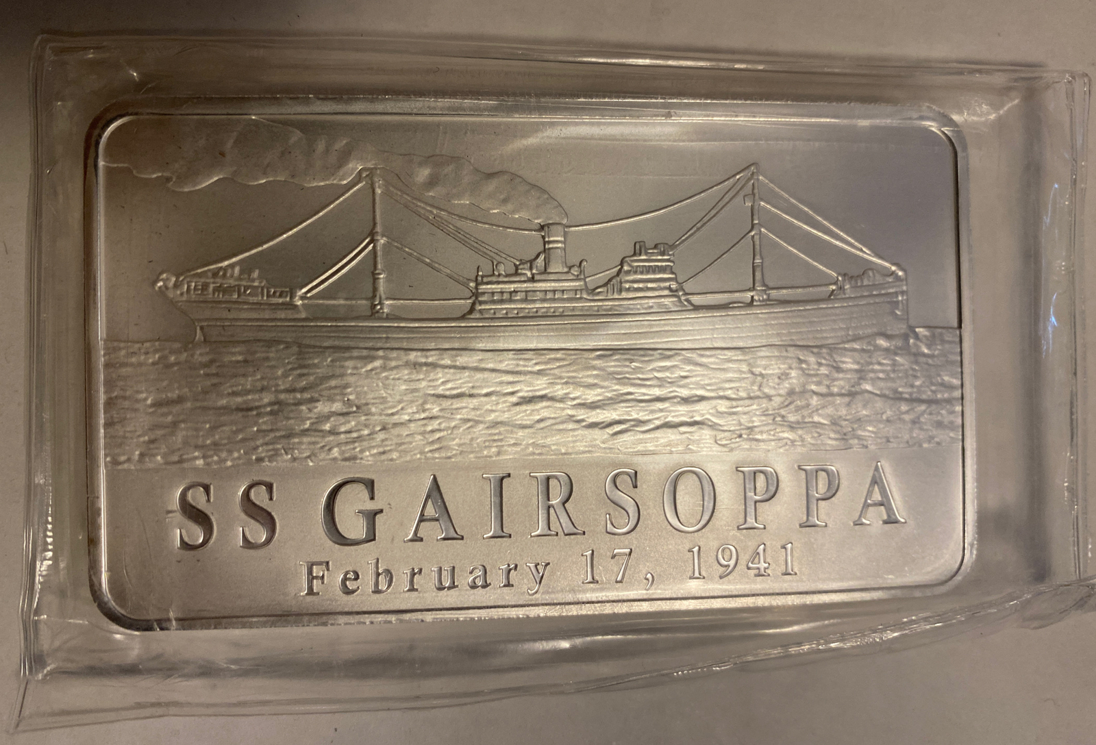 1 10 Troy oz. .999 Fine Silver Bar Certified Shipwreck Silver SS ...