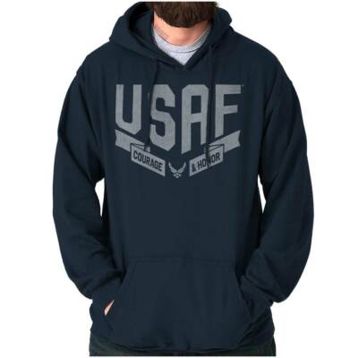 US Air Force Wings Logo USAF Honor Courage Hoodie Hooded Sweatshirt Men ...