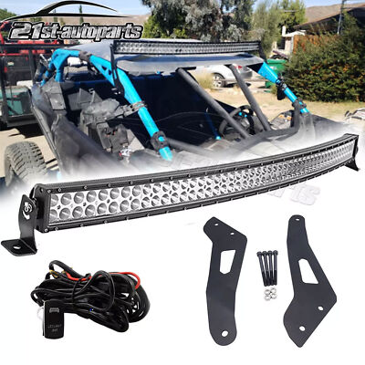 Roof 50'' Curved LED Light Bar Mount Brackets For Can-Am Maverick Max ...