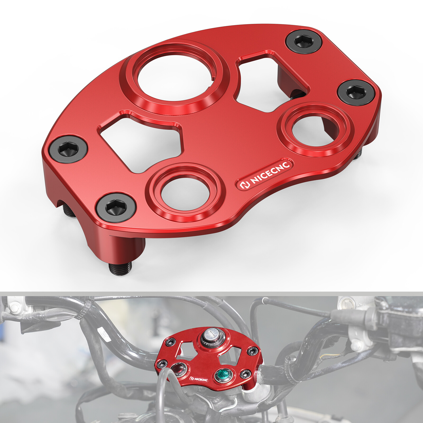 For Honda TRX450ER TRX450R Key Switch & Indicator Light Mount Handlebar ...