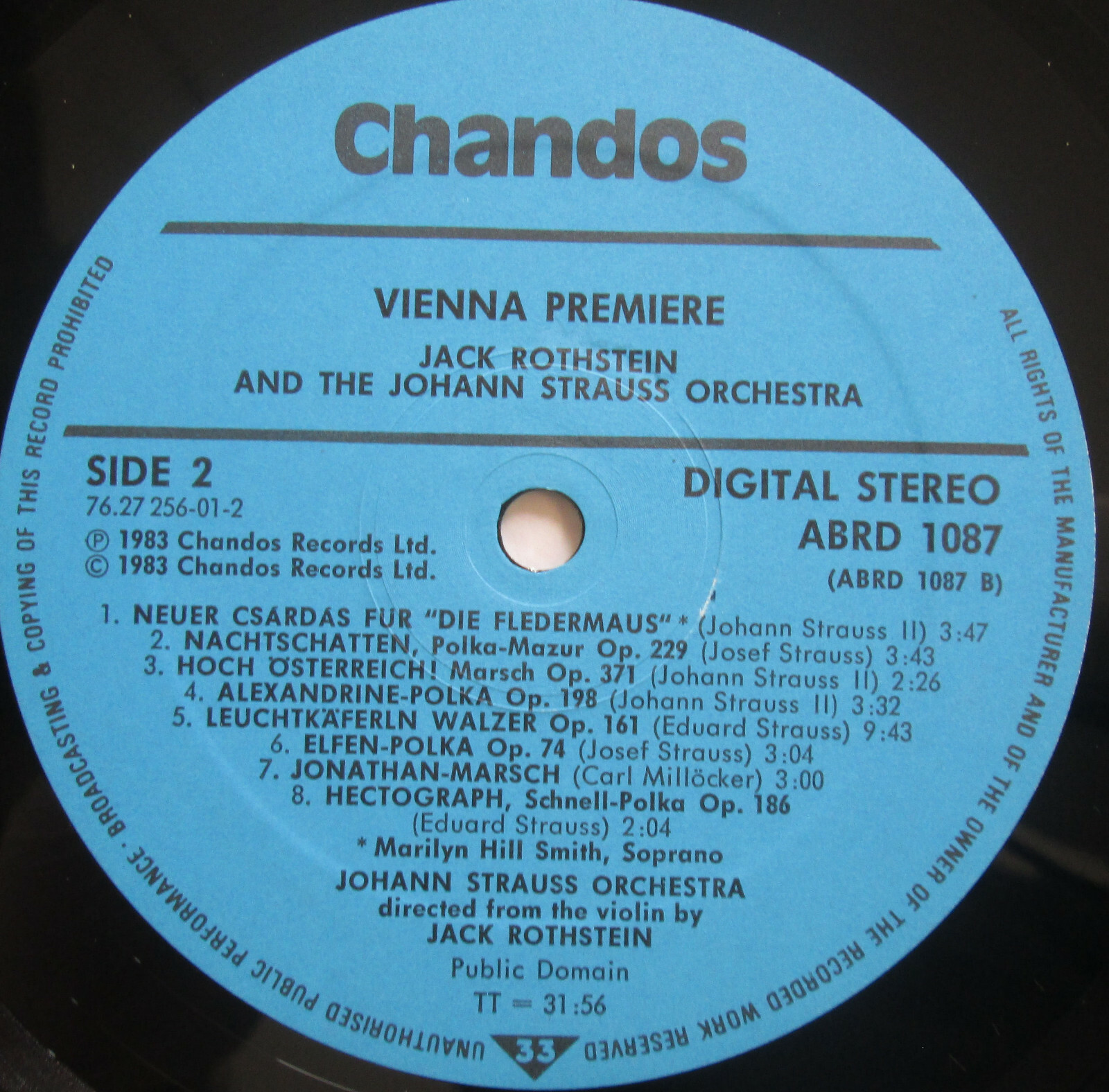 Vienna Premiere Volume 1 & 2 Jack Rothstein Chandos NM 2xLP ABRD 1087 ...