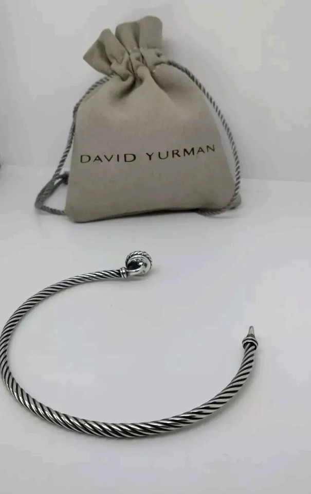 David Yurman Sterling Silver Cable 3mm Chatelaine Smoky Quartz Size ...