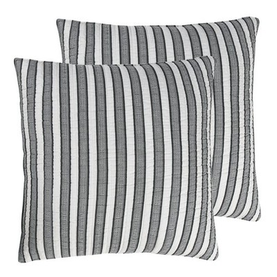 Tanzie Black Euro Sham Set of 2 - Black & White - Levtex Home | eBay
