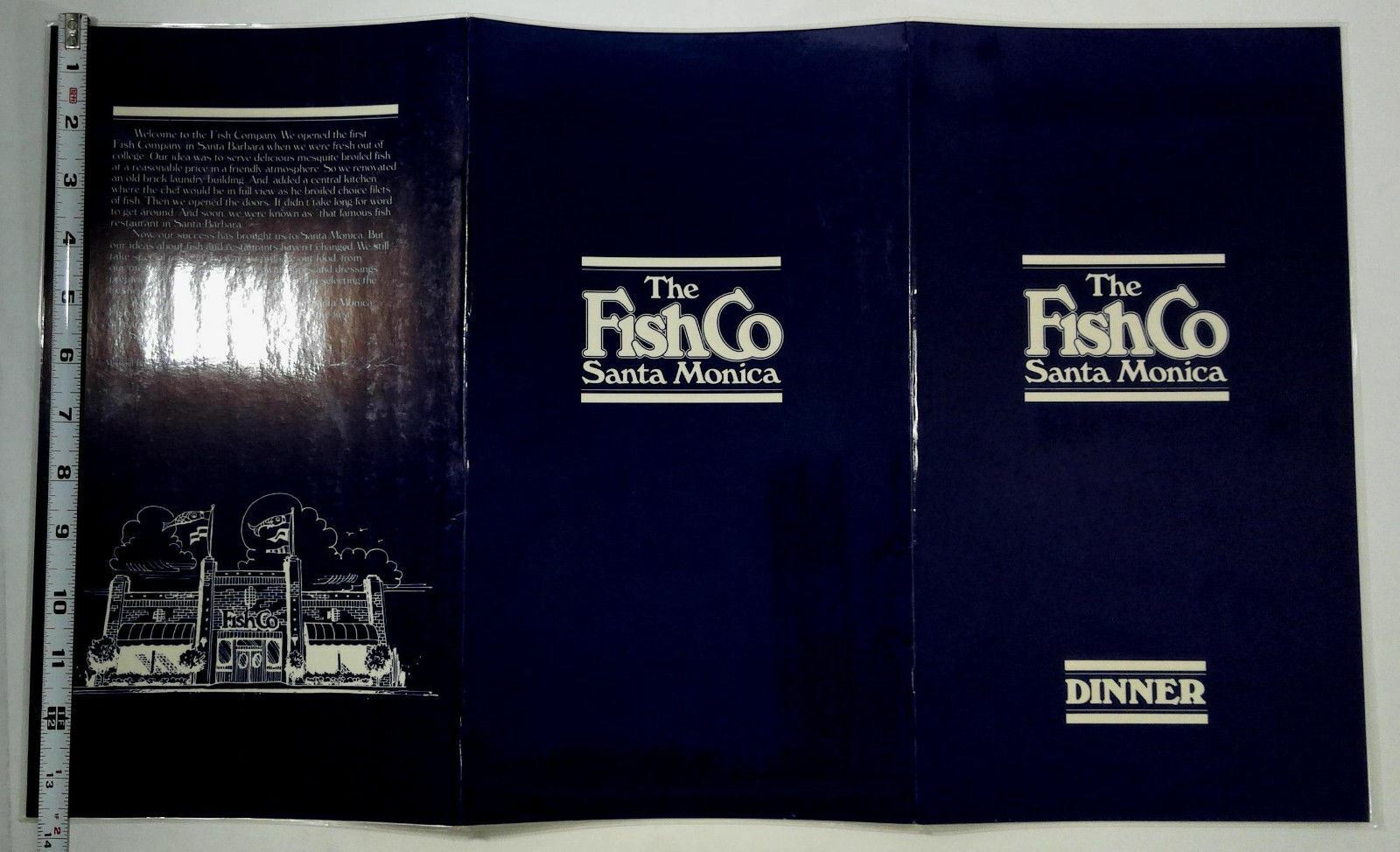 1985 Vintage LAMINATED Dinner Menu THE FISH COMPANY Santa Monica CA | eBay