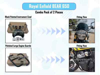 Genuine Royal Enfield BEAR 650 Instrument Cowl & Engine Guard ...