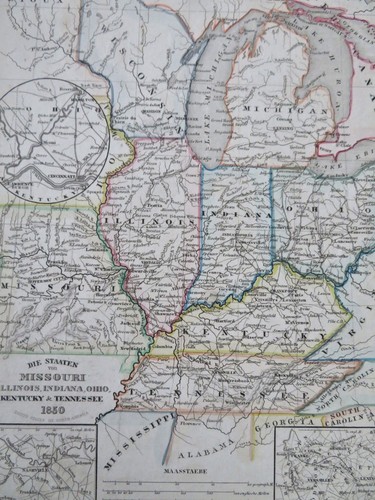 Missouri Illinois Indiana Ohio Kentucky & Tennessee Nashville 1850 ...