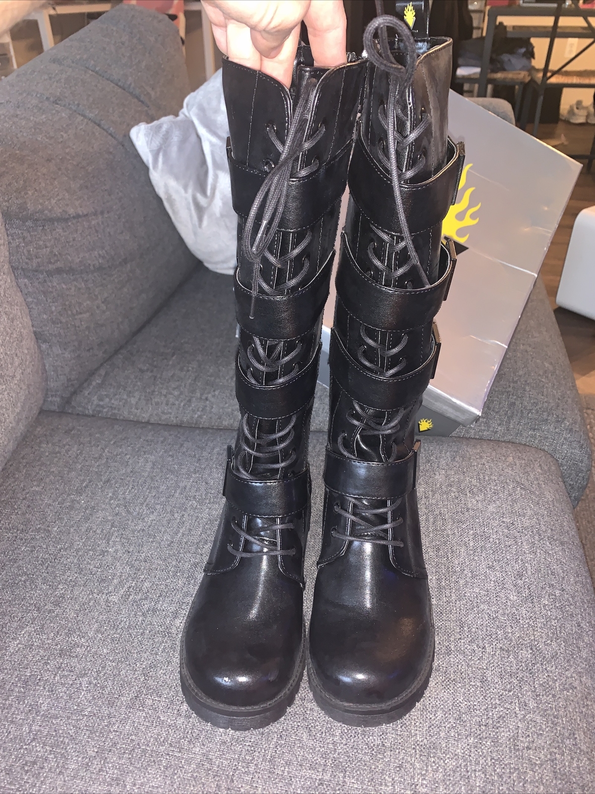 Volatile Heartbreak Black Combat Boots Size 8 Womens (lightly used) | eBay