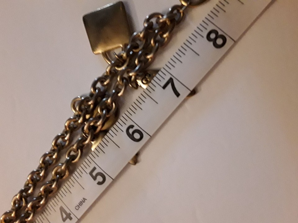 Guess Chunky Chain Hearts and Keys with Rhinestones Charm Necklace | eBay