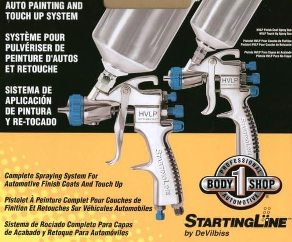 DeVilbiss 802342 StartingLine HVLP Gravity Spray Gun Kit Size 2.7 ...