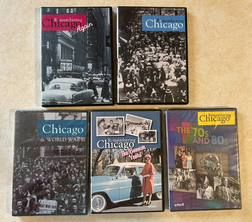 5 WTTW CHICAGO DVD'S - REMEMBERING CHICAGO, CHICAGO AGAIN, WW 2 ...