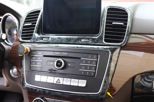 For Benz GLE GLS 2016~19 Black Wood Grain Center Console CD Switch ...