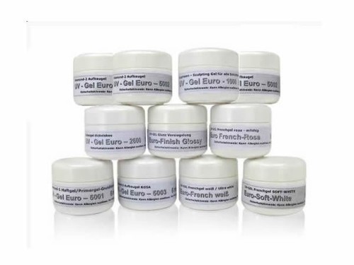EUBECOS Mega GELSET UV Gele Aufbau French Finish Gelmuster Starterset ...