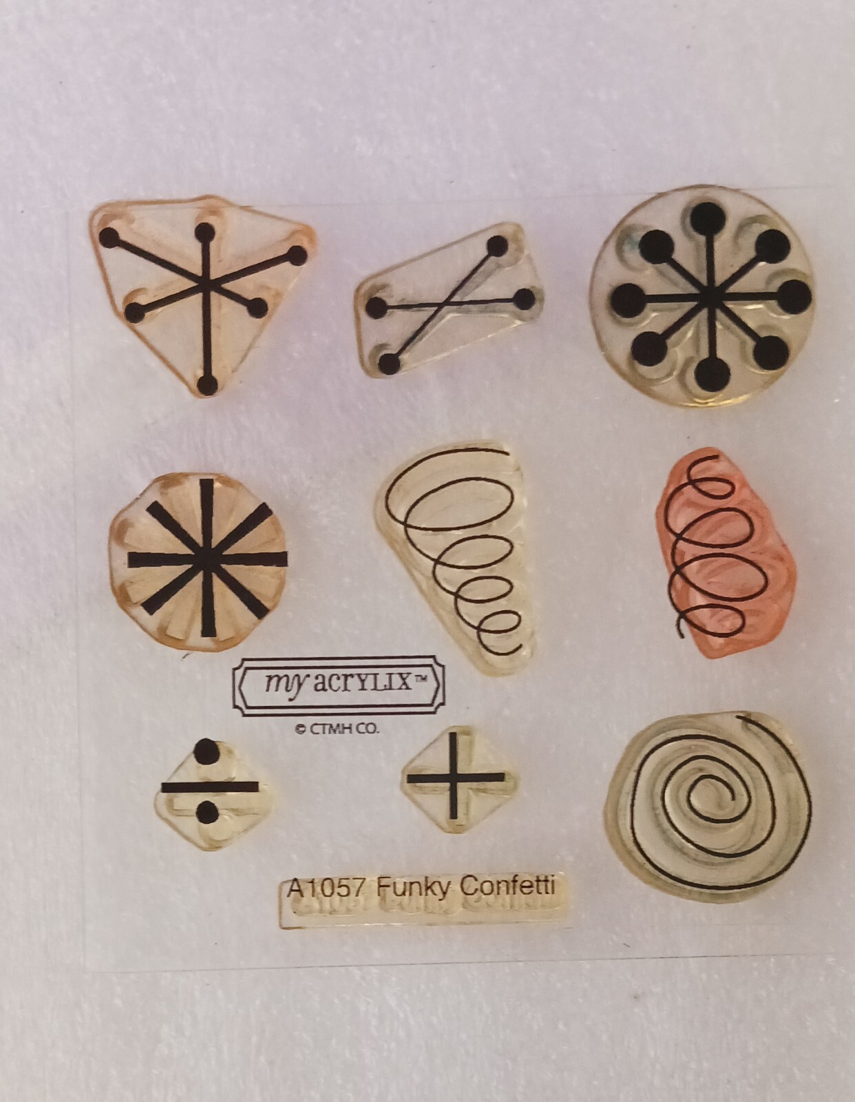 Close To My Heart "Funky Confetti" My Acrylix Clear Cling Stamps A1057 ...