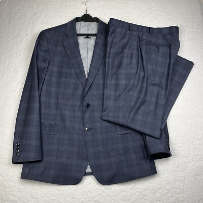 Brooks Brothers 346 Explorer Fitzgerald Fit Blue Plaid Suit 44R Pants ...