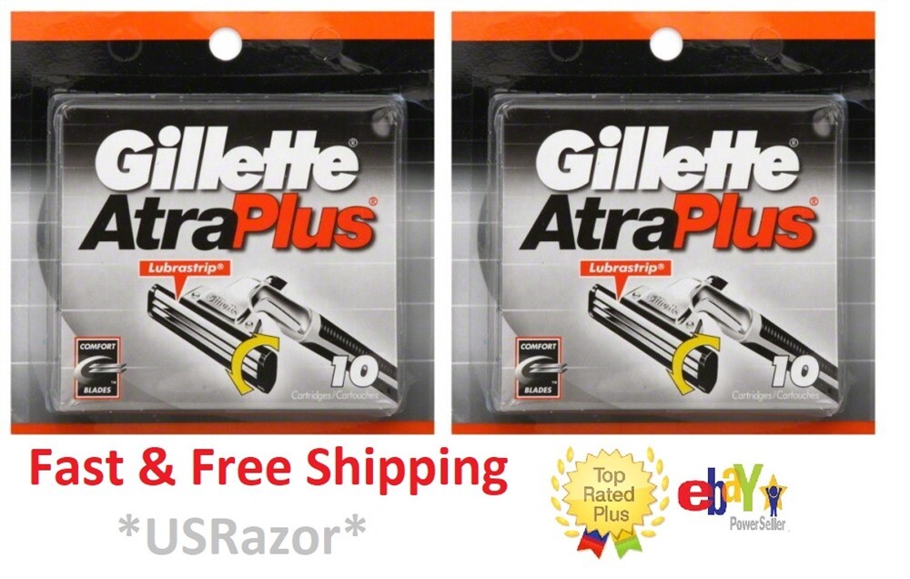 21 Gillette Atra Plus Razor Blades Refills Cartridges (unboxed) Fits ...