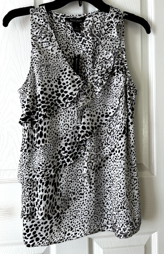 NWT White House Black Market Grey & White Leopard Print Layered ...