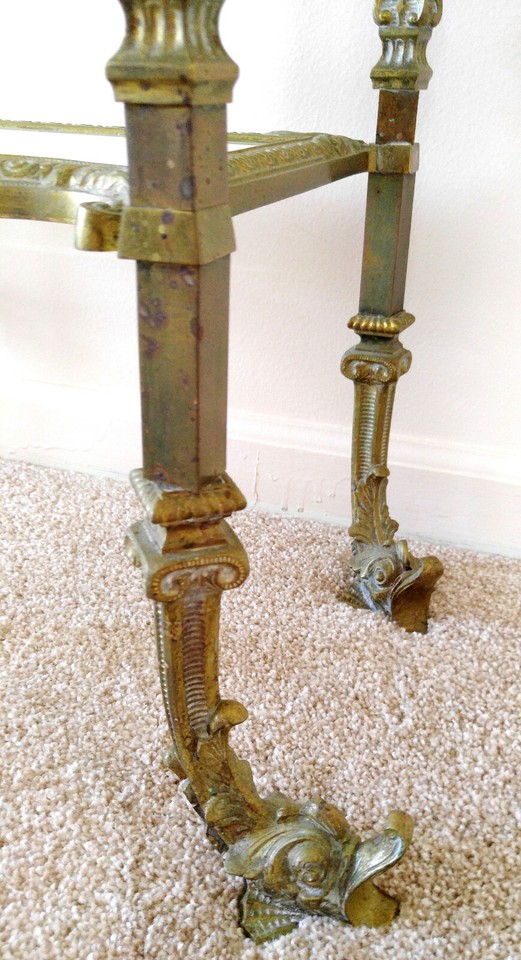 Antique Victorian Display Stand Brass Etagere Glass Shelf Koi Fish ...