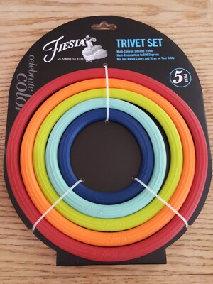 Fiesta 5 Piece Trivet Set, Multicolor | eBay