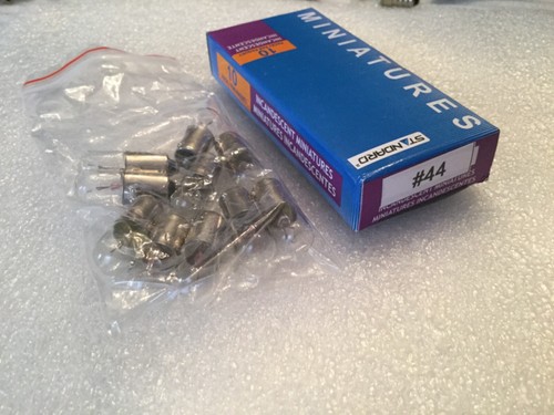 10 Pack of Standard # 44 Miniature Lamp Bulbs Mini Bayonet 6.3V 0.25A ...