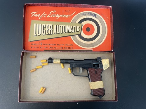 1950'S RARE Vintage Toy Luger Plastic Pellet Gun PELLETS AND BOX | eBay