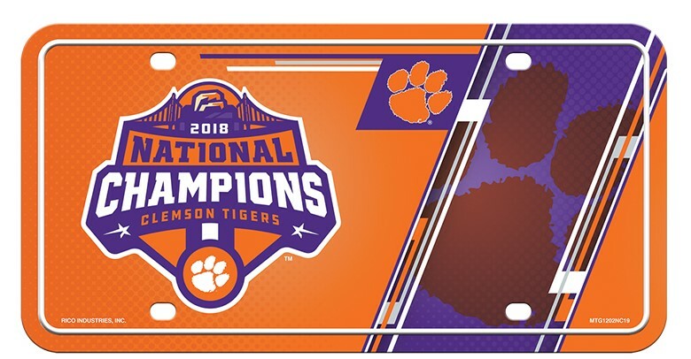 CLEMSON TIGERS 2018 NATIONAL CHAMPS METAL CAR TRUCK TAG LICENSE PLATE ...