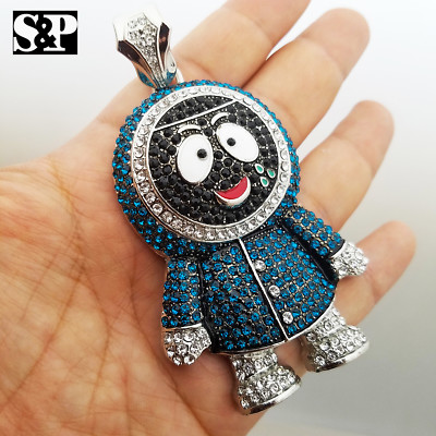 ICED HIP HOP WHITE GOLD PLATED LAB DIAMONDS LARGE BRICK SQUAD ESKIMO ...