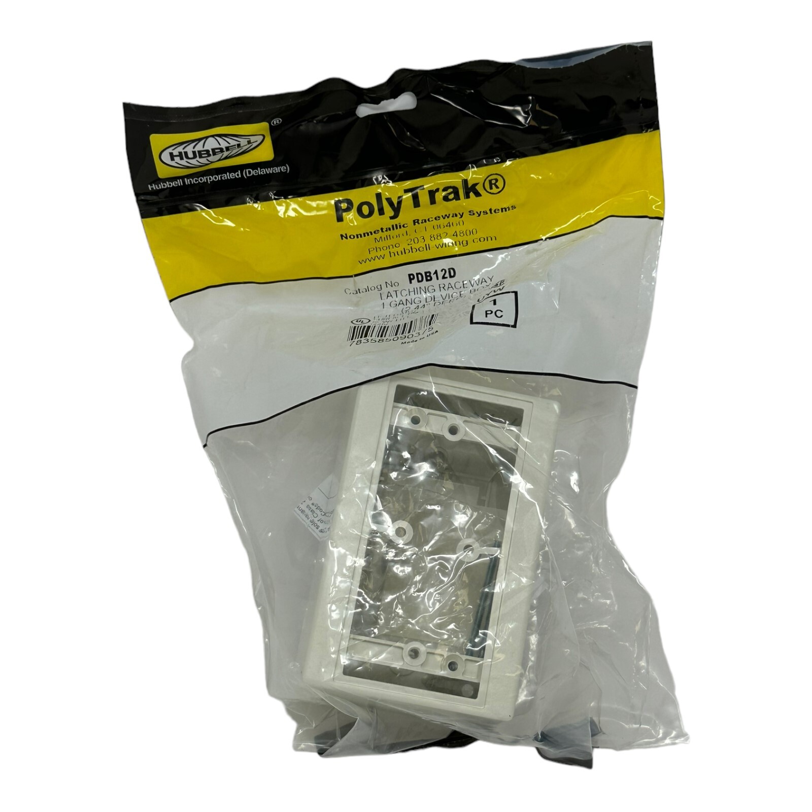 HUBBELL CAT No. PDB12D LATCHING RACEWAY 1 GANG DEVICE BOX NOS NEW OLD ...