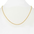 10K Yellow Gold 3mm Rolo Round Circle Cable Link Chain Pendant Necklace ...