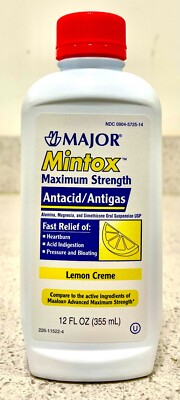Mintox (gen. MAALOX advanced) Antacid/ Anti gas Liquid Lemon Creme 12oz ...