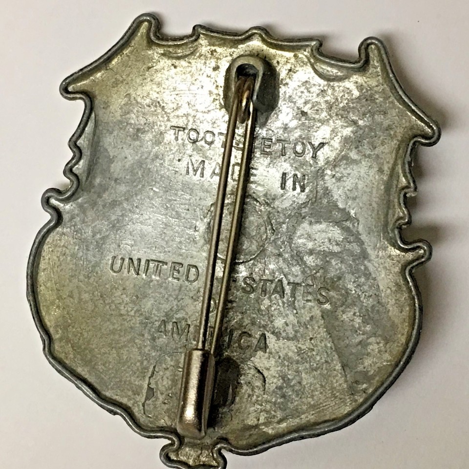 Tootsie Toy Junior Fire Chief Pin Badge Made in U.S.A SILVER TONE | eBay