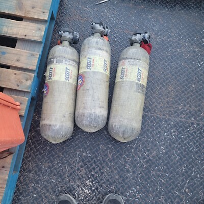 Lot of 3 Scott 4500psi 45 Min SCBA Air Tanks/Bottles - 2012 Bottles ...