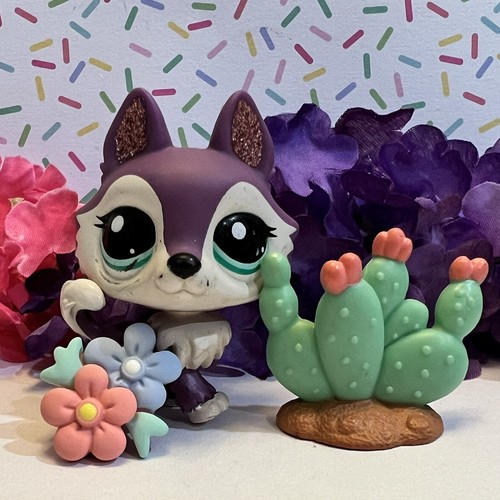 Littlest Pet Shop LPS Authentic 2297 Glitter Sparkle Husky Dog Wolf ...