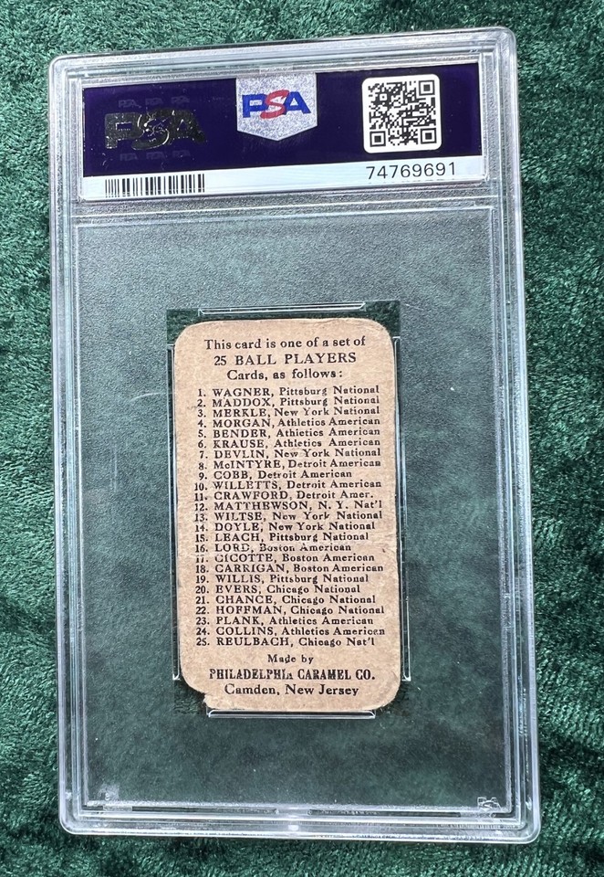 1909 E95 Philadelphia Caramel Wahoo Sam Crawford, #11, PSA Authentic ...