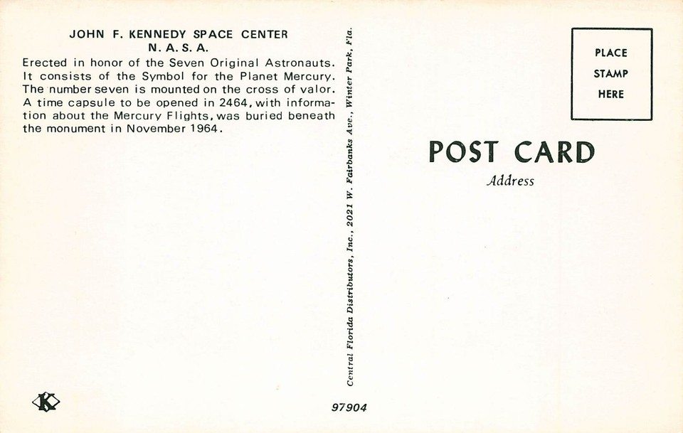 NASA Mercury Flights Rocket Launch Time Capsule Astronauts Vtg Postcard ...