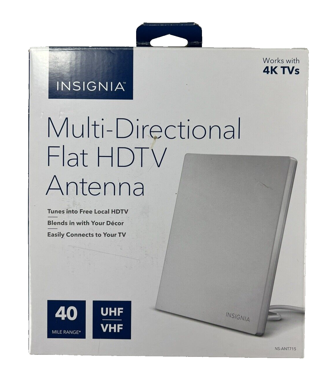 HDTV Antenna Insignia 4K Multi-directional NS-ANT715 White | eBay