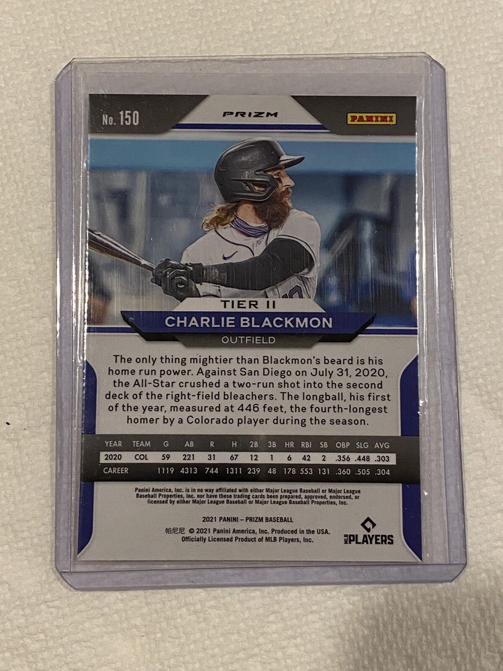 2021 Panini Prizm Charlie Blackmon Colorado Rockies Red/White/Blue ...