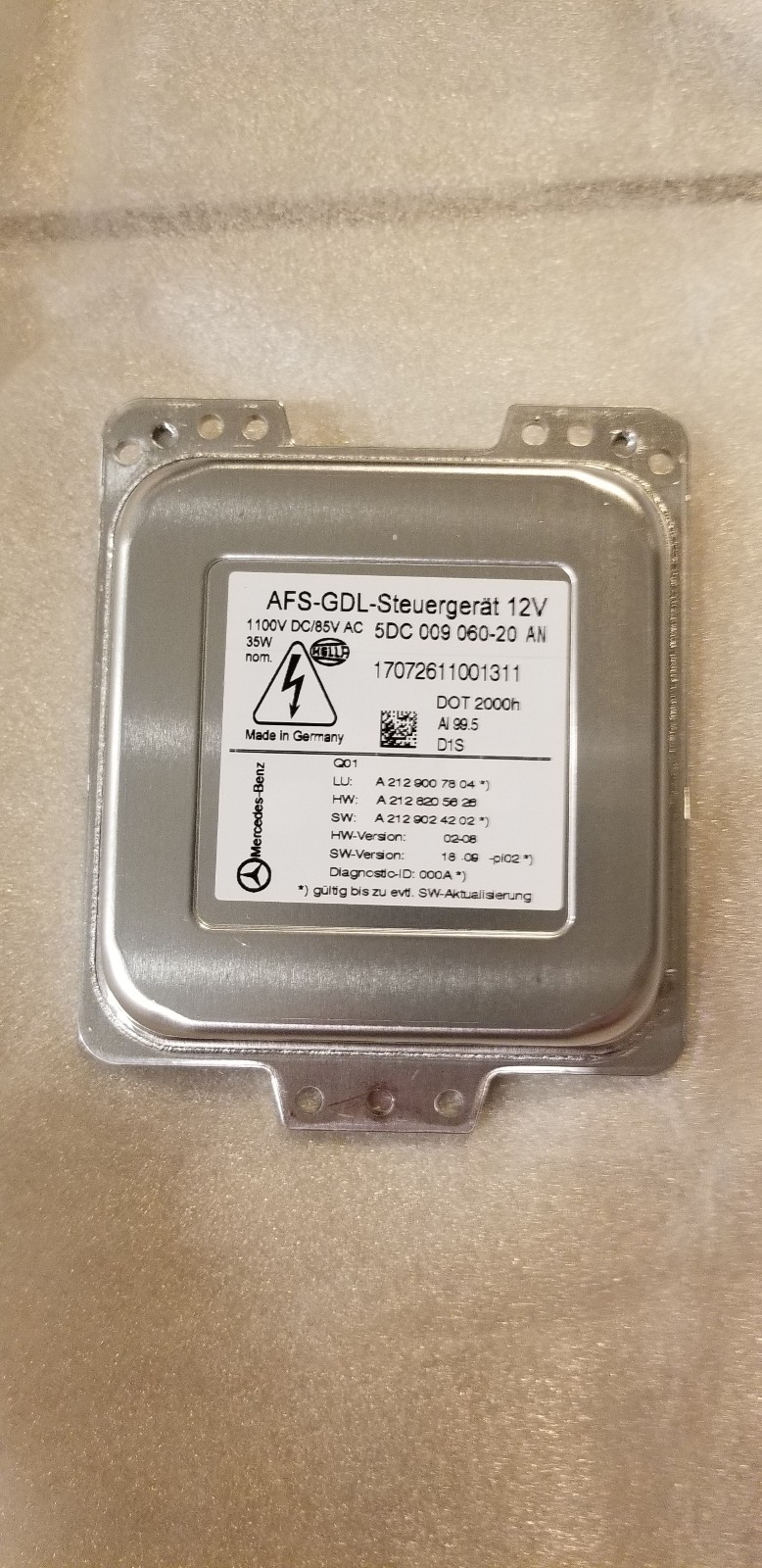 NEW OPEN BOX MERCEDES OEM Headlight Head light lamp-Control Module ...