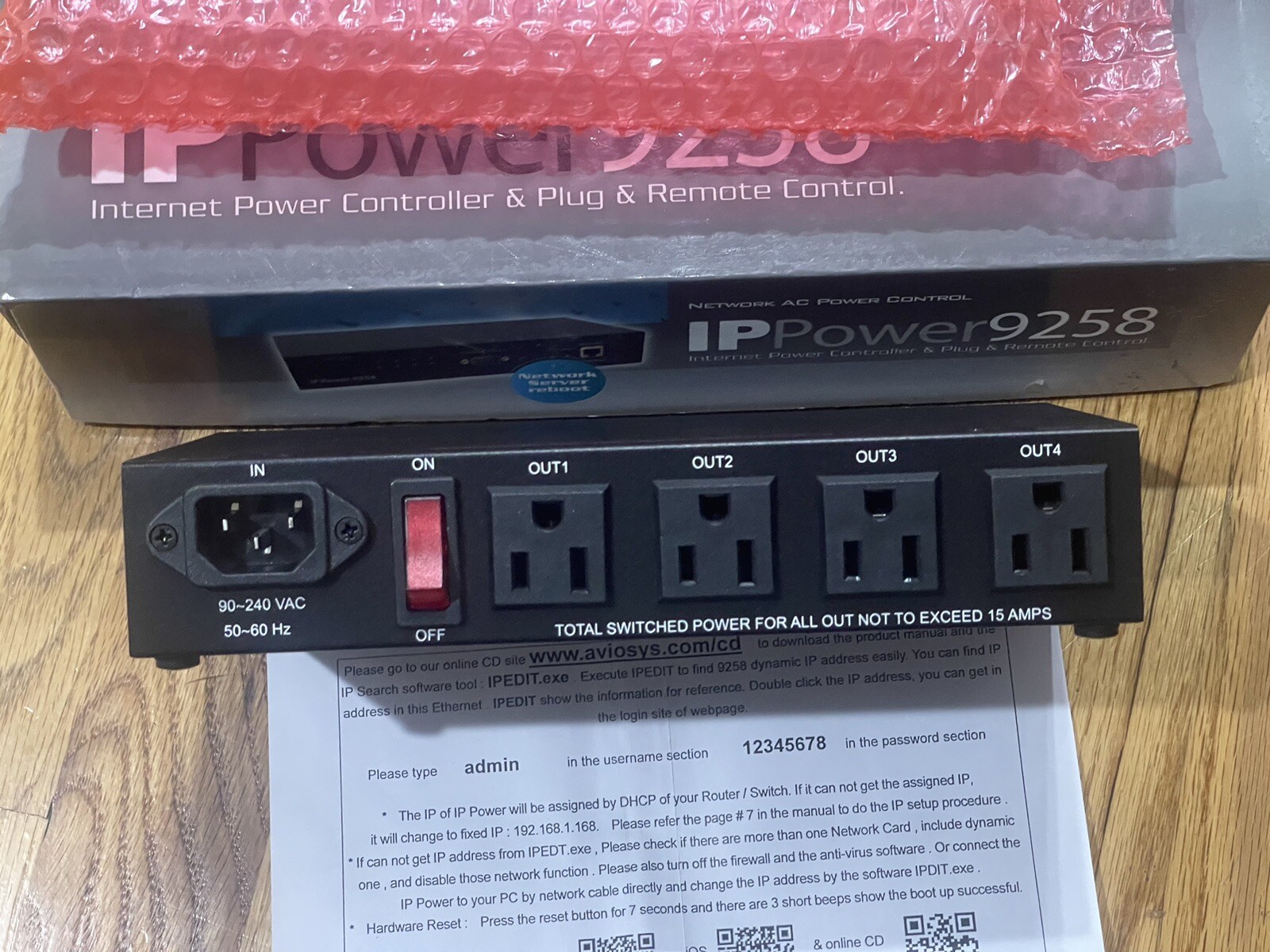 Ip9258 4 Port Built-in Web AC Power Network Switch Controller Remote ...