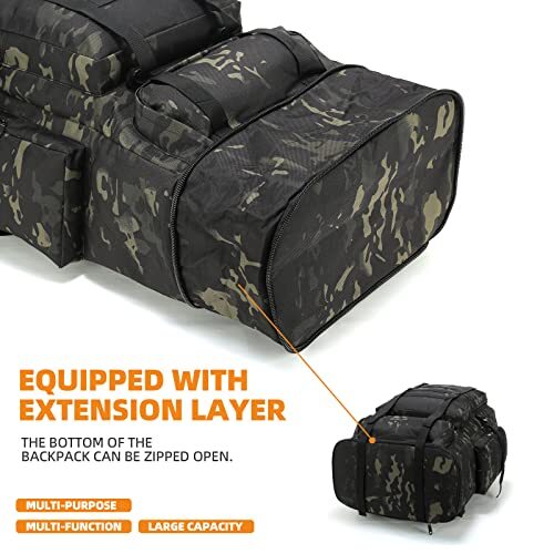 70l/100l Hiking Camping Backpack Molle Rucksack Waterproof Daypack For ...