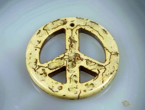 34mm Yellow Turquoise Peace Sign Filigree Pendant | eBay