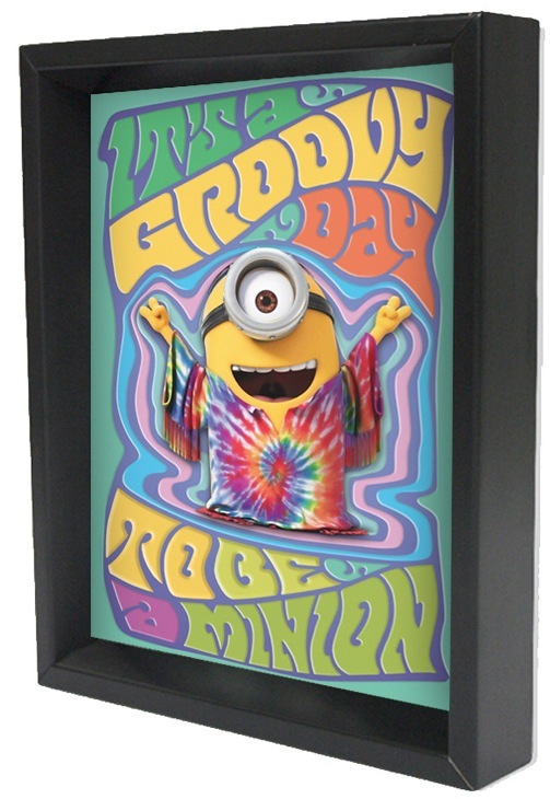 MINIONS GROOVY 3D LENTICULAR SHADOW BOX 8X10 DESPICABLE ME UNIVERSAL ...