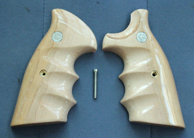 NEW COMBAT WOOD GRIPS FOR S&W K, L FRAME MOD 686 66 696 ROUND BUTT NICE ...