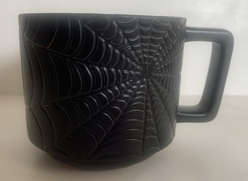 Starbucks Halloween 2019 Black Tonal Spider Web Ceramic Cup Mug Handle ...