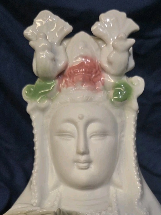 Old Vintage Porcelain Guanyin Kwan Yin Statue Figure Goddess Of Mercy ...