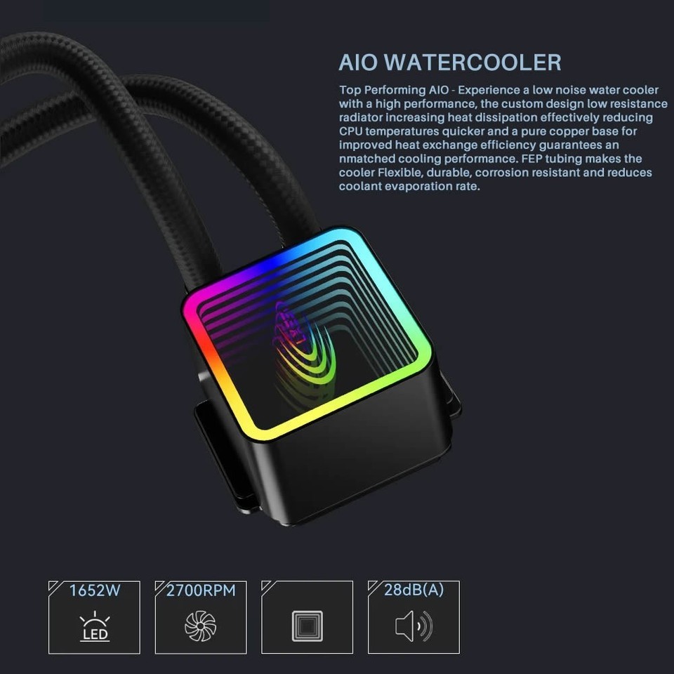 LX30 360MM AIO Cooler CPU Water Liquid Cooling Kit ARGB LED Fans For ...