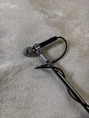 MINIATURE MICROPHONE STAND 4" to 7" 1:12 DOLL FIGURE MIC REPLICA TOYS ...