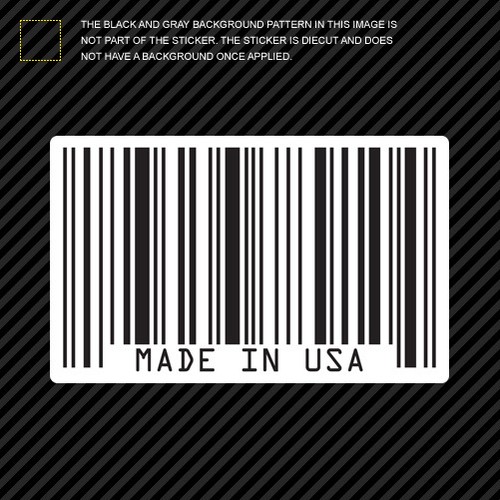 Made In USA Barcode Sticker Die Cut Decal jdm vinyl haters upc america ...