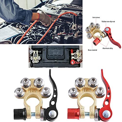 2pcs Brass Car Battery Terminal Connectorscar Battery Terminal 4 Way ...