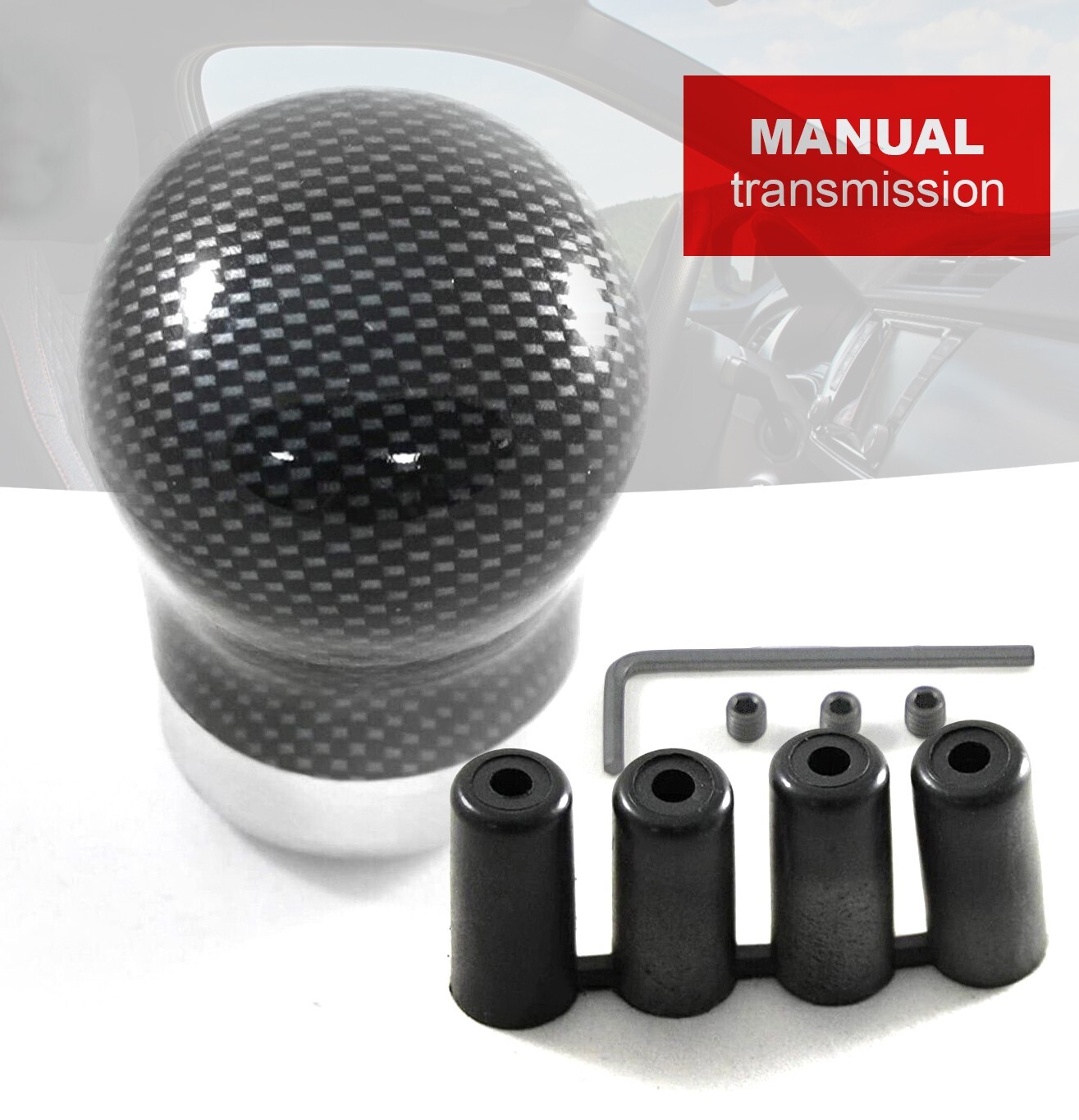 Manual Gear Shift Knob Carbon For Renault Clio Laguna Koleos with ...
